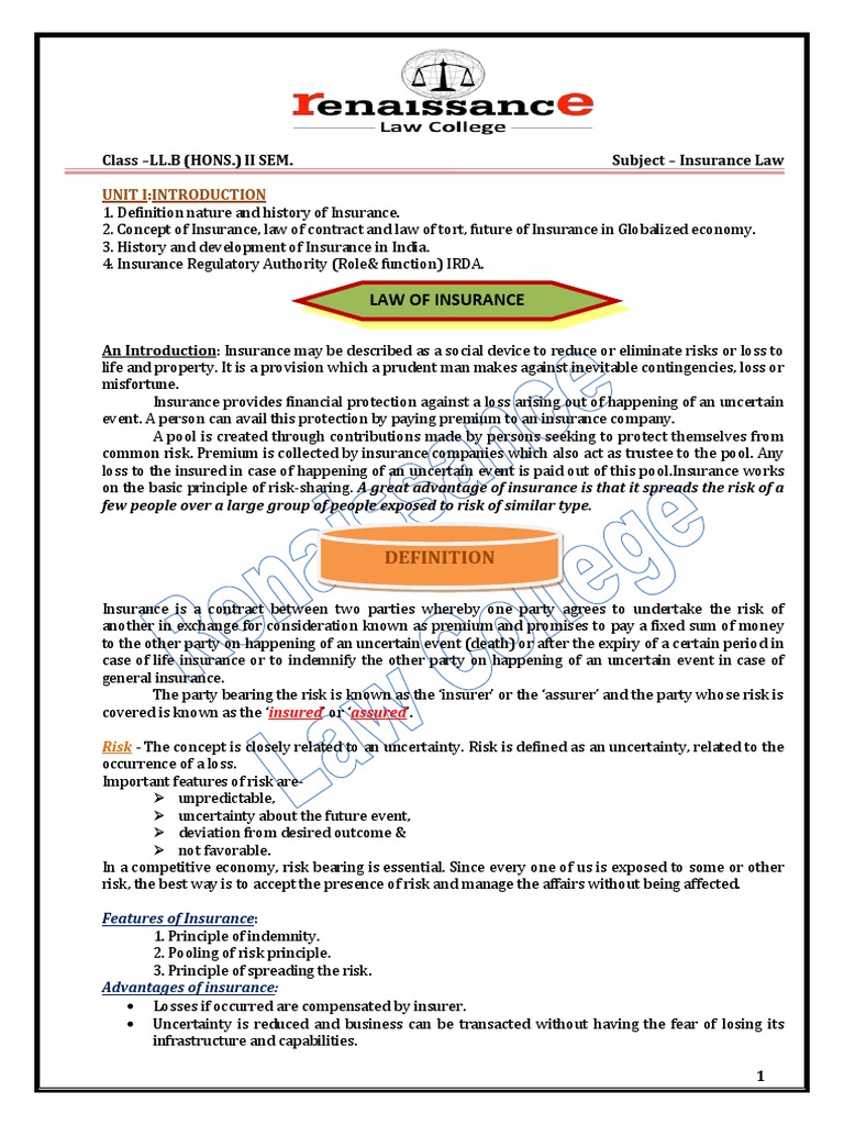 Insurance Law PDF | PDF | Life Insurance | Insurance