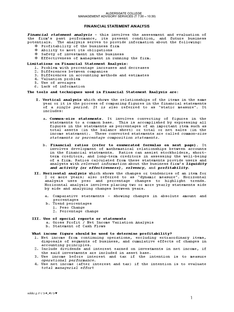 Mas Handout 1 | PDF | Revenue | Dividend