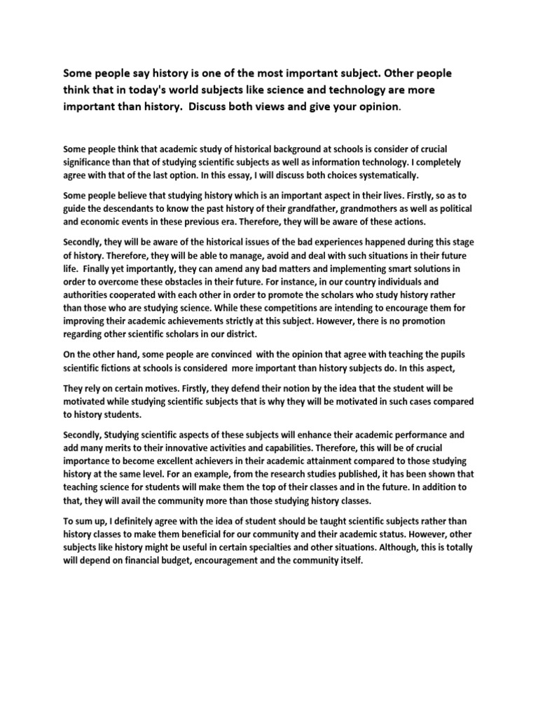 History vs Science: Which Subject is More Important | PDF | Science ...