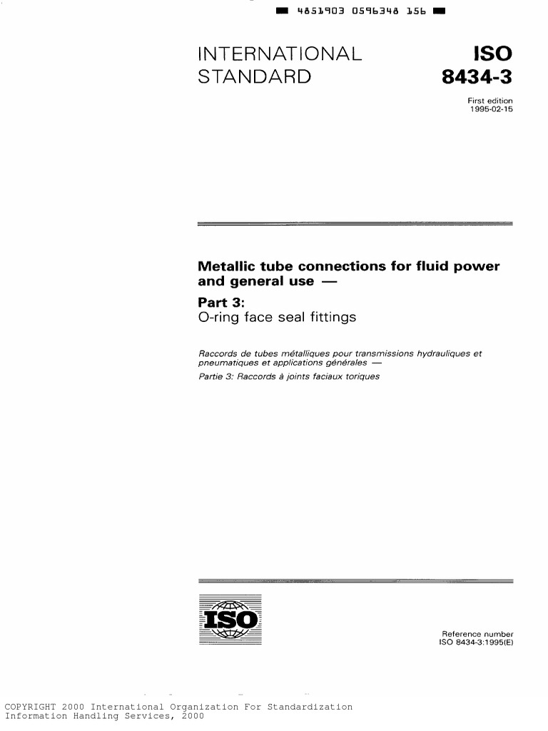 ISO 8434 3 - 1995 Standard | PDF | Reference Works | Evaluation