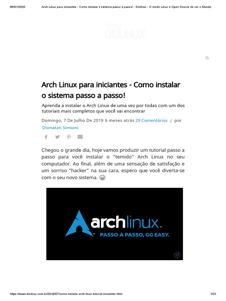 Arch Linux para Iniciantes - Como Instalar o Sistema Passo A Passo ...
