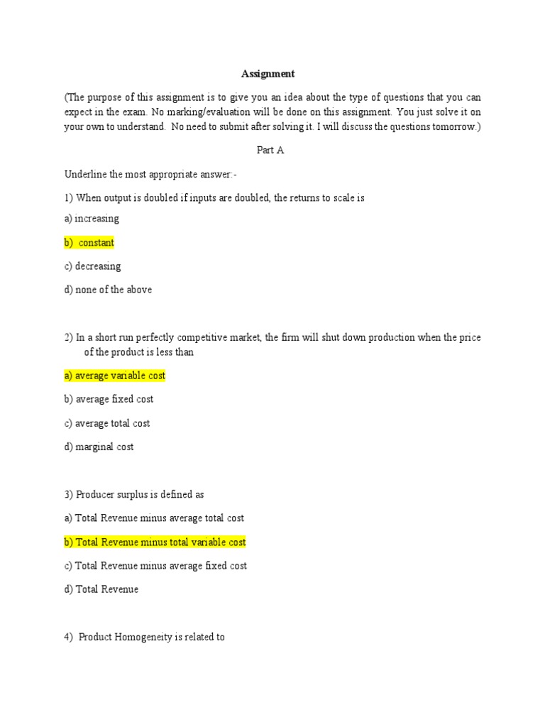 Business Economics - Assignment Solution | PDF | Supply And Demand | Elasticity (Economics)
