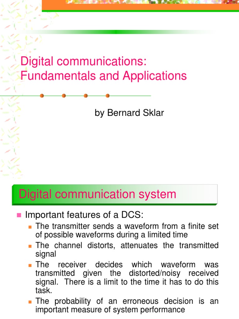 Digital Communications Fundamentals and Ap - Bernard Sklar Book Part 1 | PDF | Modulation ...