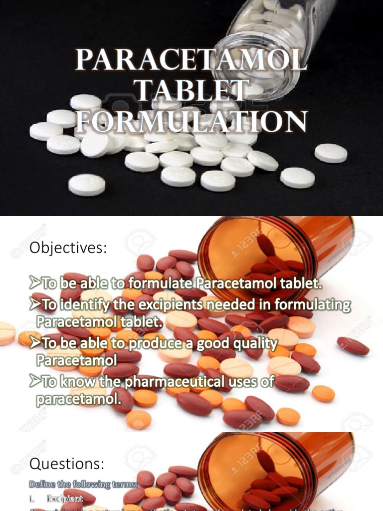 Paracetamol Tablet Formulation | PDF
