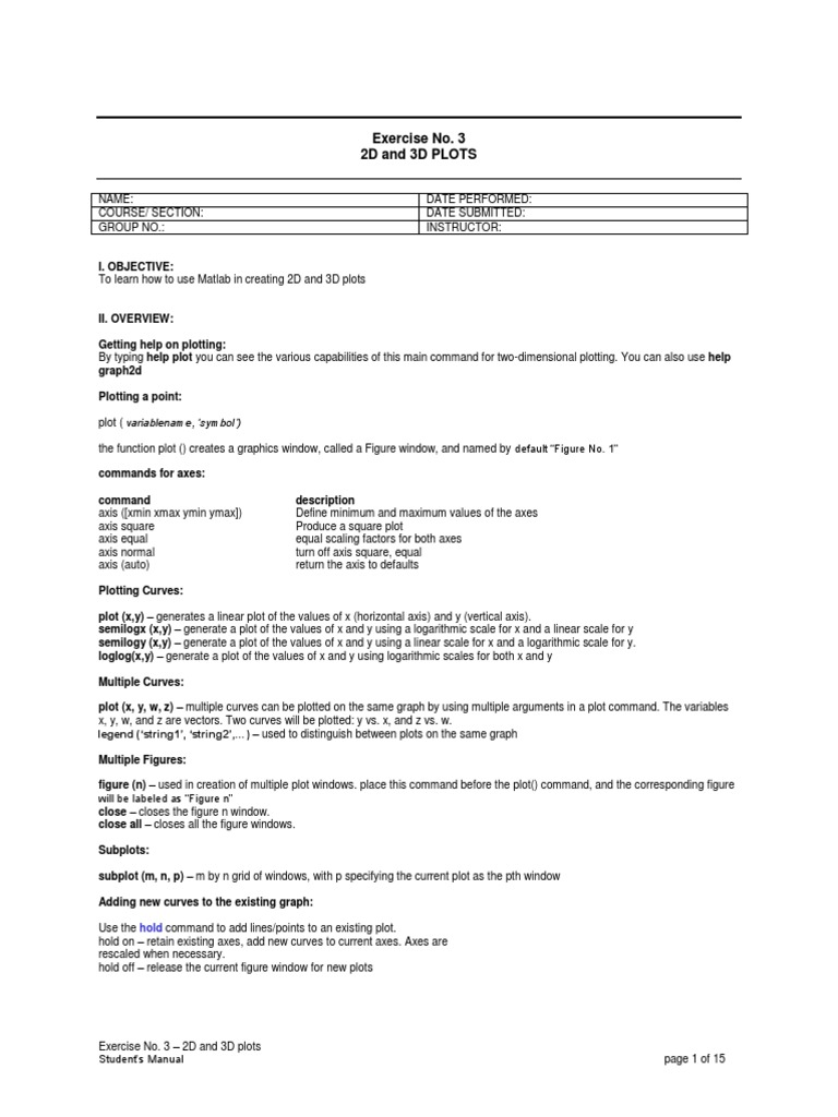 Controls Matlab E3 Plots Pdf Cartesian Coordinate System Function Mathematics