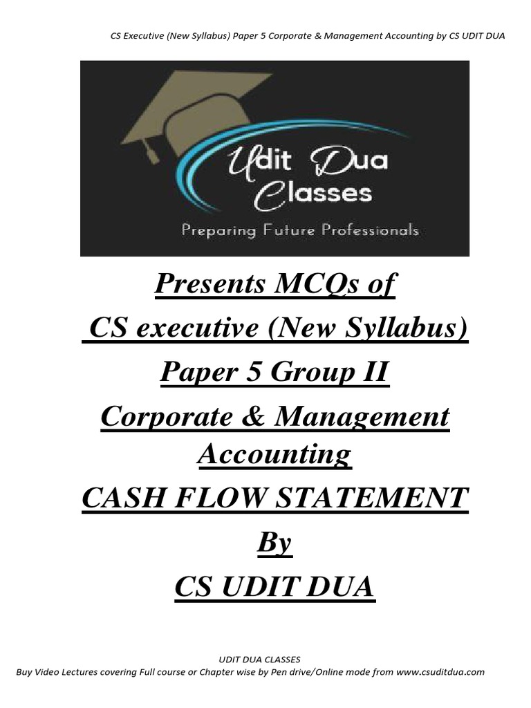 MCQ - Cash Flow Statements | PDF | Cash Flow Statement | Dividend