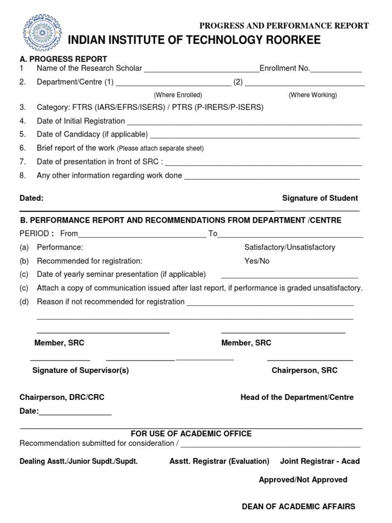 Progress - Performance - Report IITR | PDF | Academia | Learning