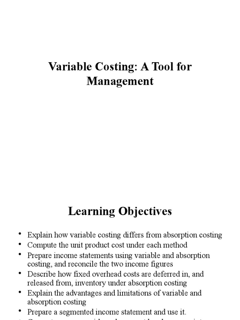 Variable Costing | PDF | Inventory | Cost Of Goods Sold