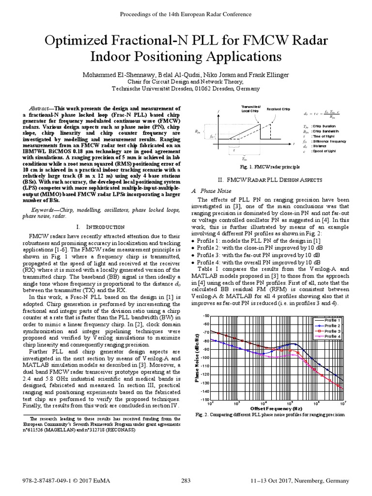Optimized Fractional-N PLL For FMCW Radar Indoor Positioning ...