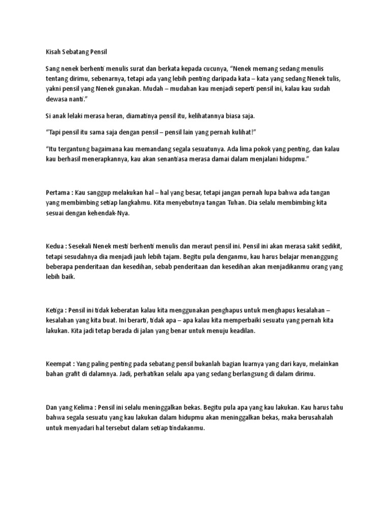 Kisah Sebatang Pensil | PDF | Griya & Taman | Seni