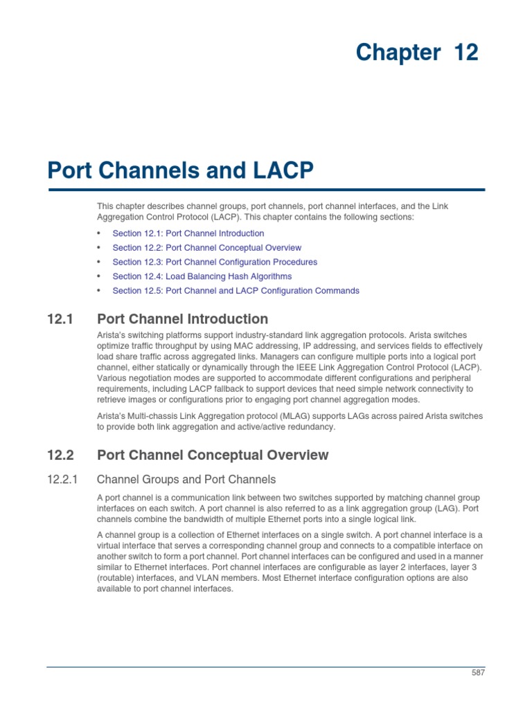 Port Channels and LACP Overview | PDF | Network Switch | Load Balancing ...