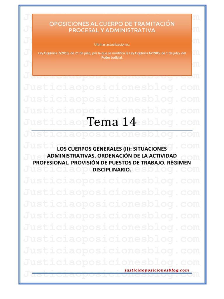 Tema 14 - Los Cuerpos Generales II PDF | PDF | Justicia | Crimen y ...