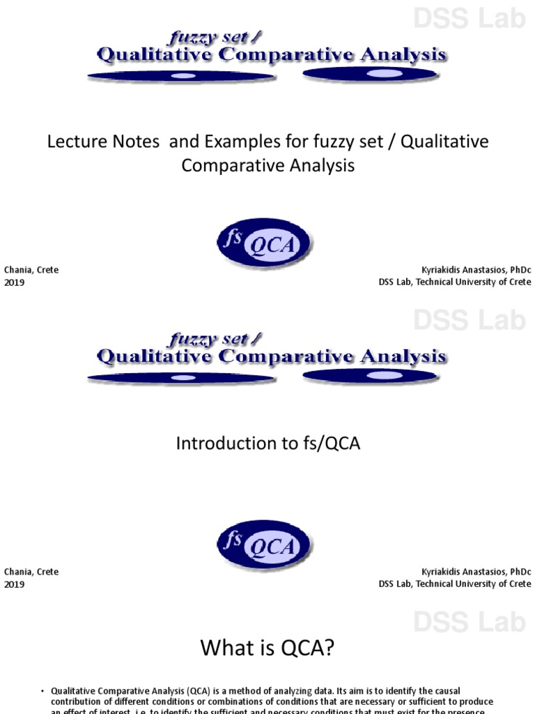 Introduction To fs/QCA | PDF | Causality | Fuzzy Logic