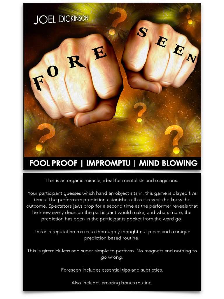 Foreseen by Joel Dickinson | Download Free PDF | Hand