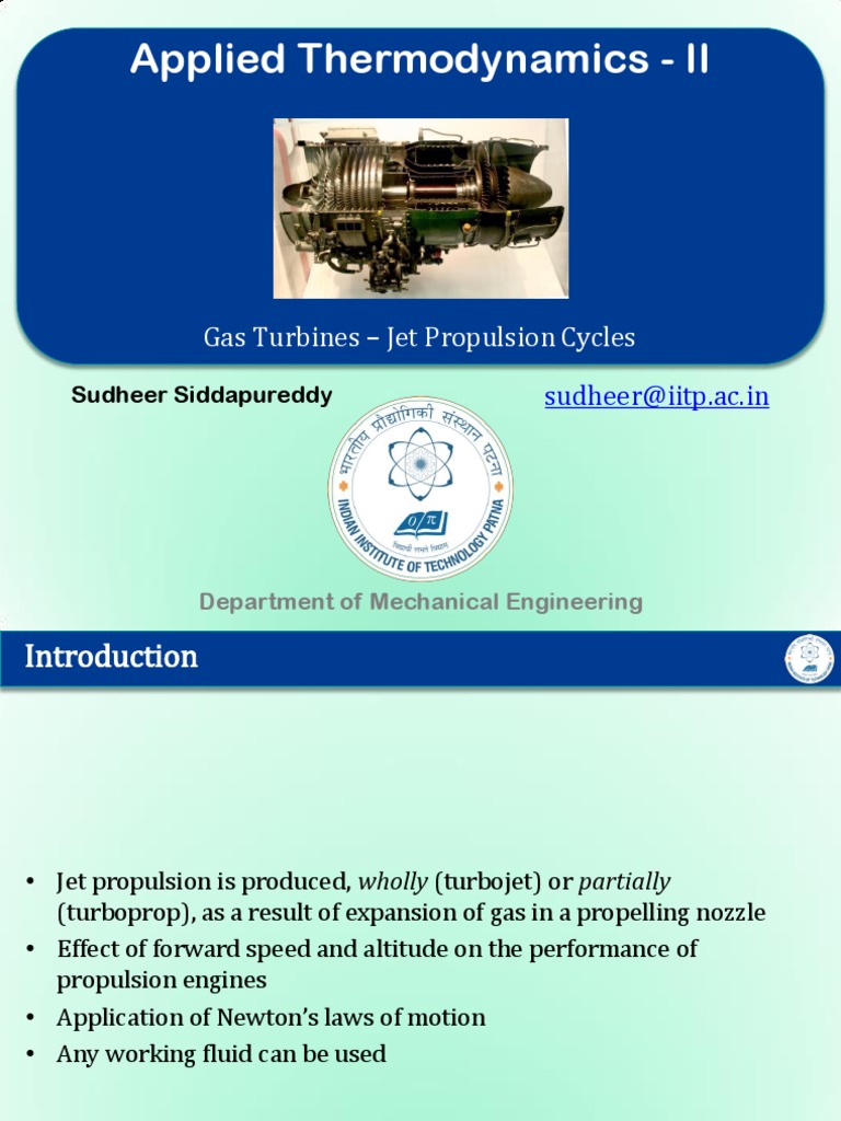 06 Applied Thermodynamics Jet Propulsion Cycles Pdf Jet Engine