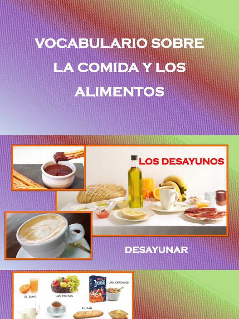 La Comida en Imágenes. Nivel A1-A2 | PDF | Cocina occidental | Comida ...