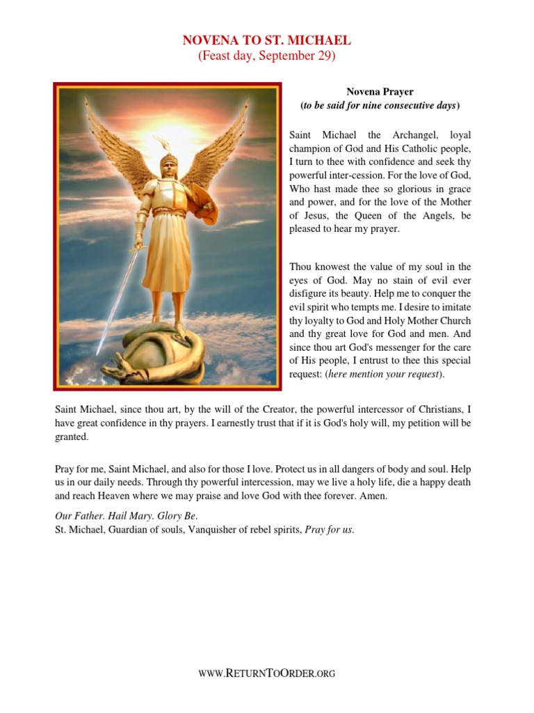 Novena Saint Michael | PDF | Michael (Archangel) | Intercession