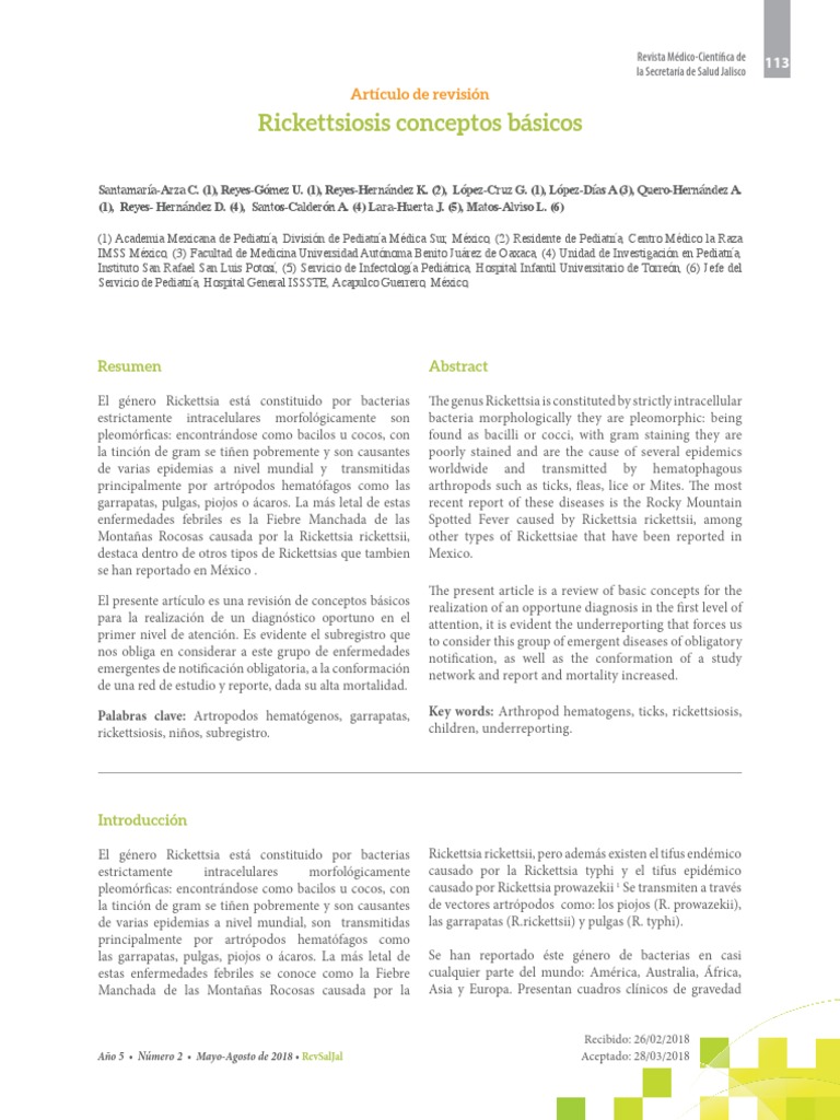 Conceptos Básicos de Rickettsiosis | Descargar gratis PDF | Especialidades Medicas | Medicina ...