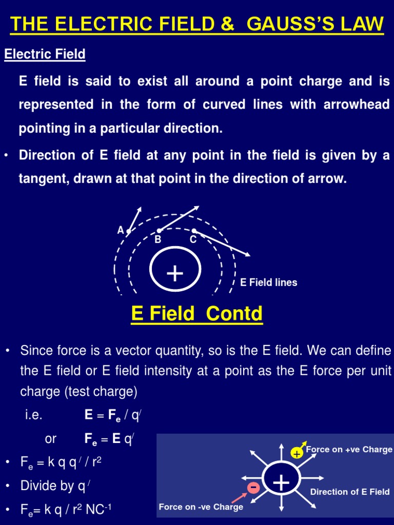 Lec 2 - E Field | PDF | Electric Field | Force