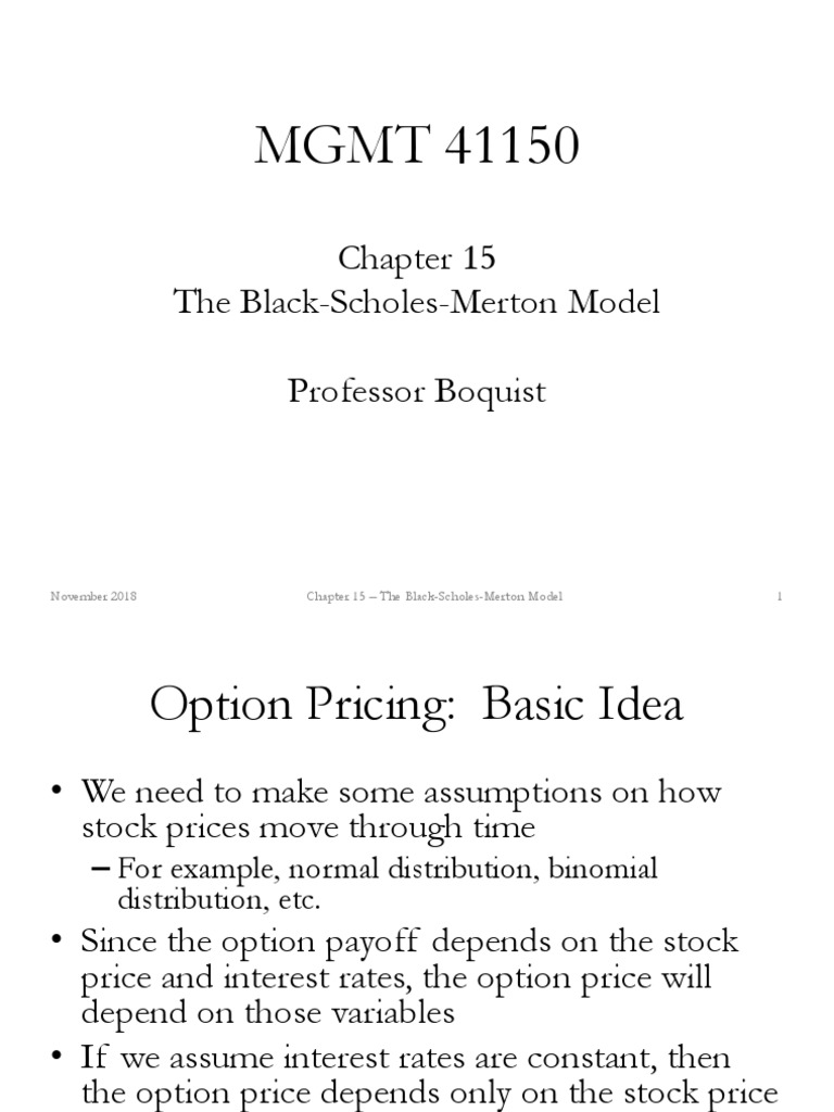 The Black-Scholes-Merton Model Explained | PDF | Black–Scholes Model | Vix