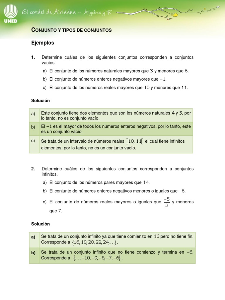 Algebra Conjunto y Tipos de Conjuntos | PDF | Conjunto (Matemáticas ...