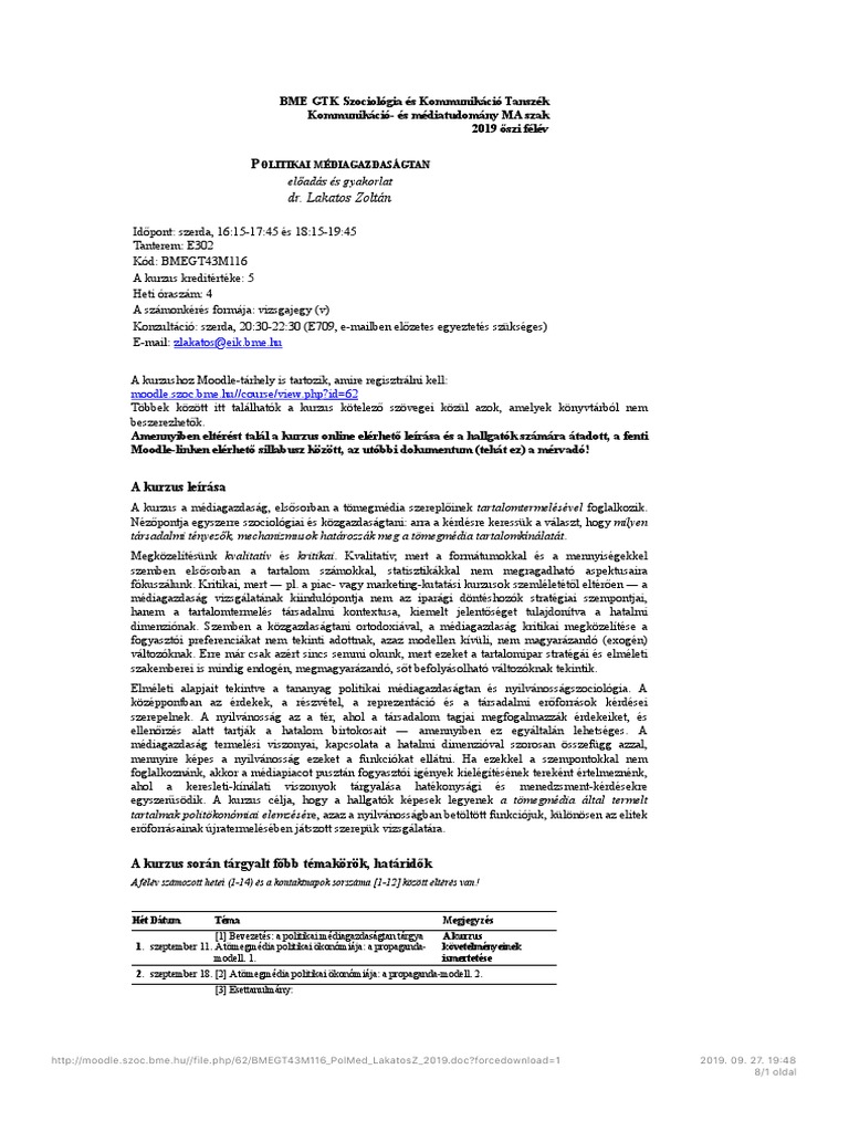 Sillabusz Sablon | PDF