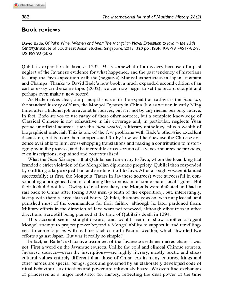 Book Review David Bade Mongol Invasion in Java Book | PDF | Mongols | Java
