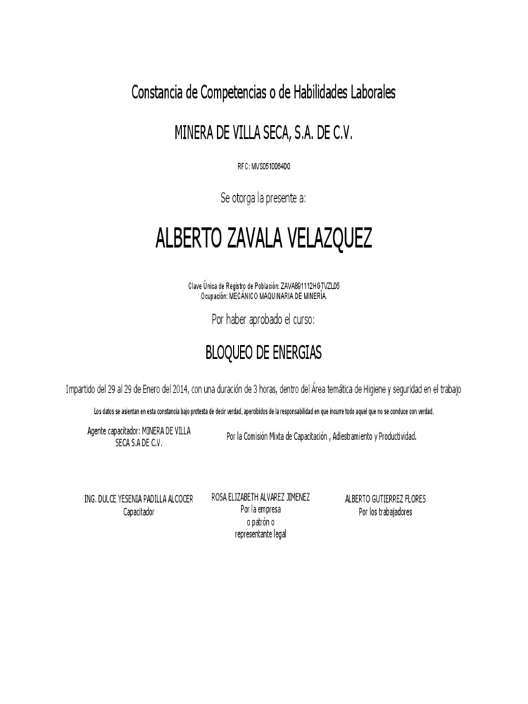 DC-3 Ejemplo Requerido Como STPS | PDF