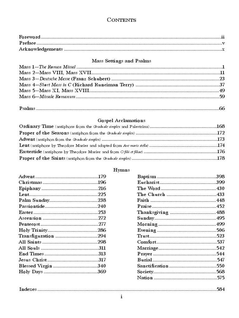 ST Paul's Hymnal - Index | Download Free PDF | Mass (Liturgy) | Hymns