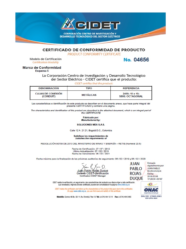 Cidet 04656 Cajas Conduit Metalicas | PDF