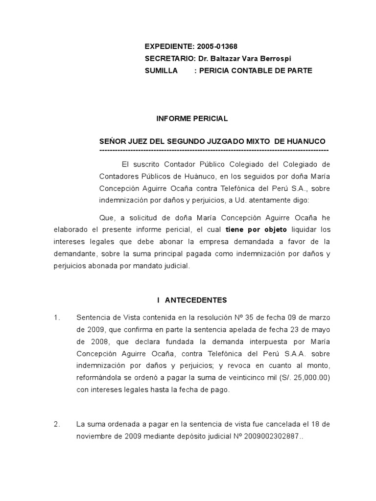 Modelo Peritaje | PDF | Sentencia (ley) | Gobierno