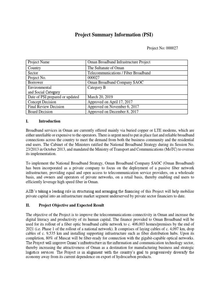 Oman Broadband Infrastructure | PDF | Oman | Infrastructure