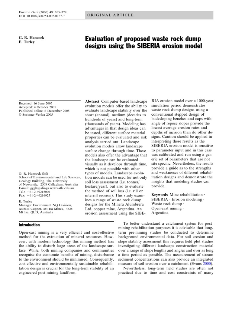 Siberia Erosion Model | PDF | Erosion | Surface Runoff