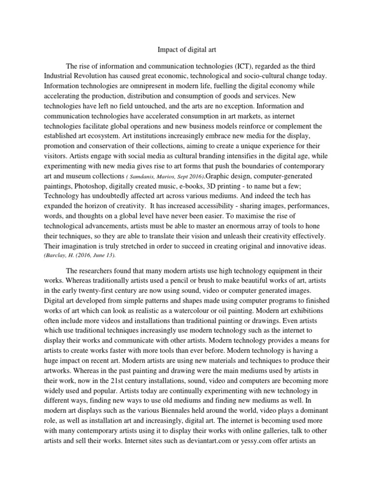 Impact of Digital Art | PDF | Paintings | New Media