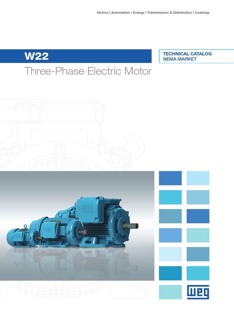 WEG w22 Three Phase Electric Motor | PDF | Bearing (Mechanical) | Electric Motor