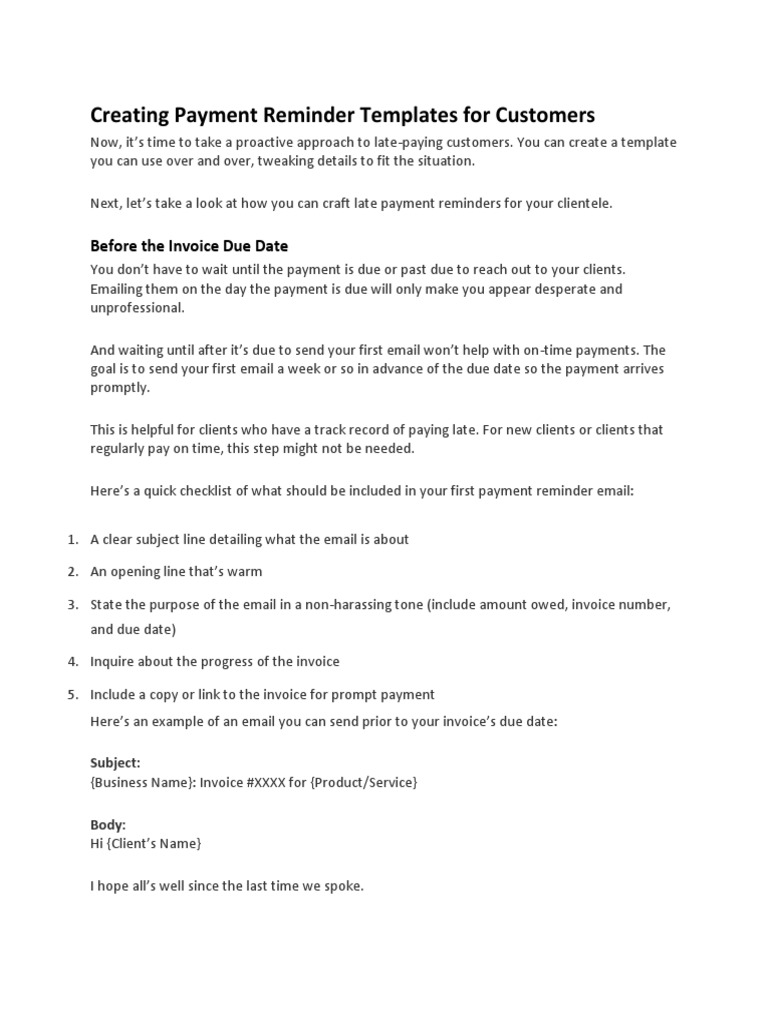 Payment Reminder Template
