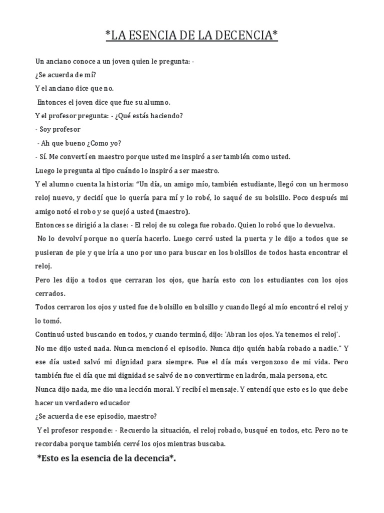 La Esencia de La Decencia | PDF