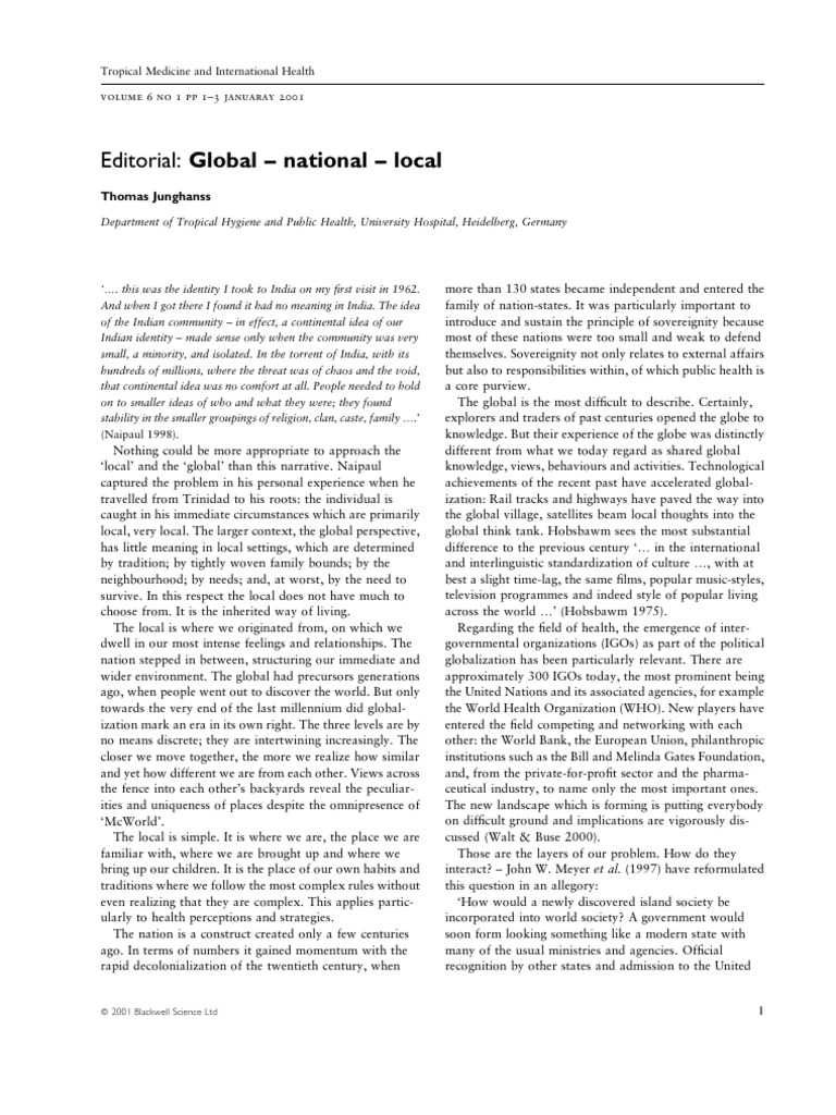 Editorial: Global National Local: Ã 2001 Blackwell Science LTD | PDF ...