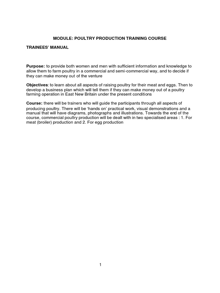 60 - Poultry - Chicken Farmer Training Manual | Download Free PDF ...