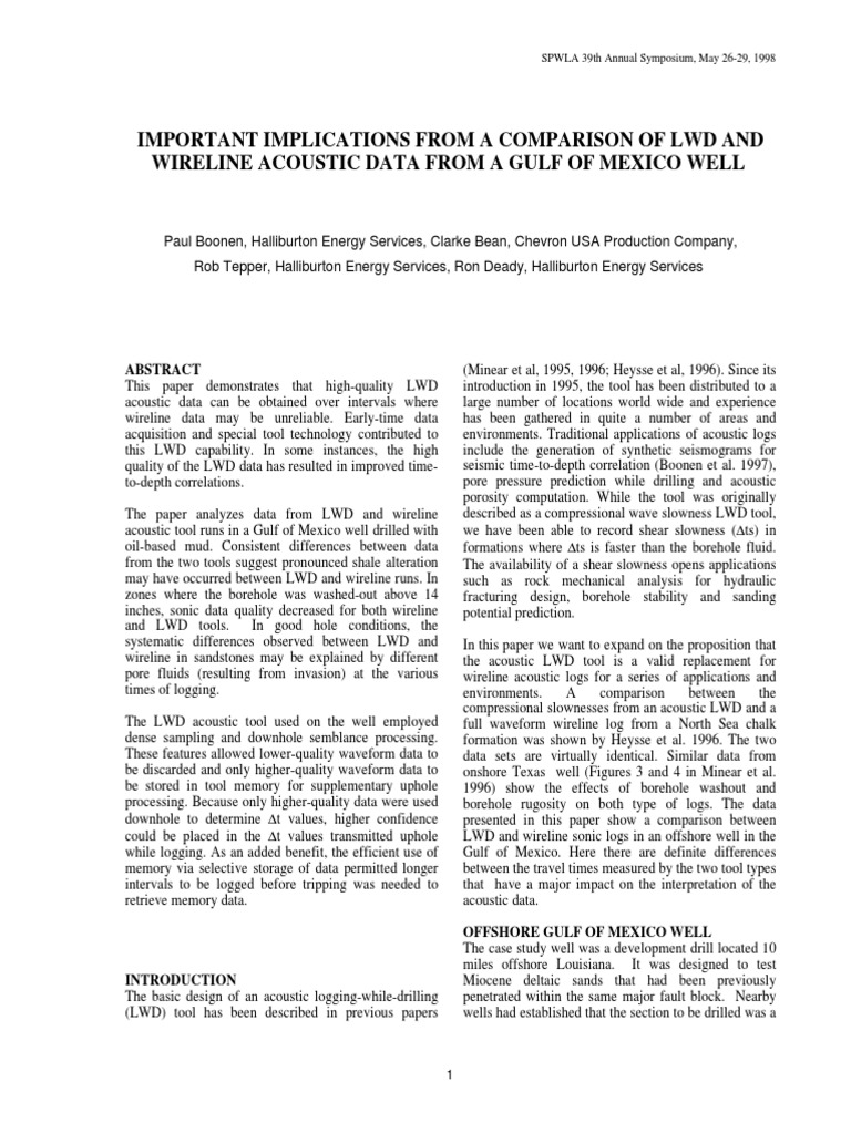 LWD Vs - WL Log | PDF | Geotechnical Engineering | Nature