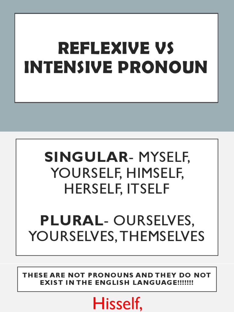 Intensive Vs Reflexive Pronoun | PDF | Pronoun | Morphology