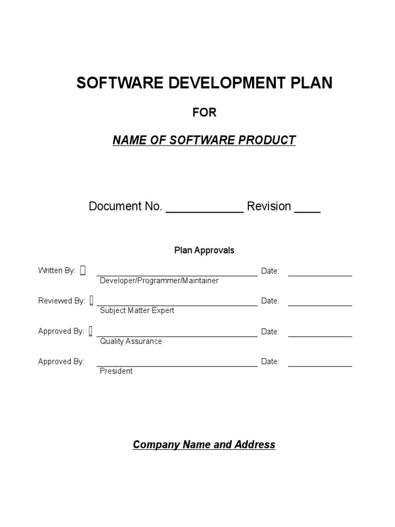 Software Development Plan Template | PDF | Software Testing ...