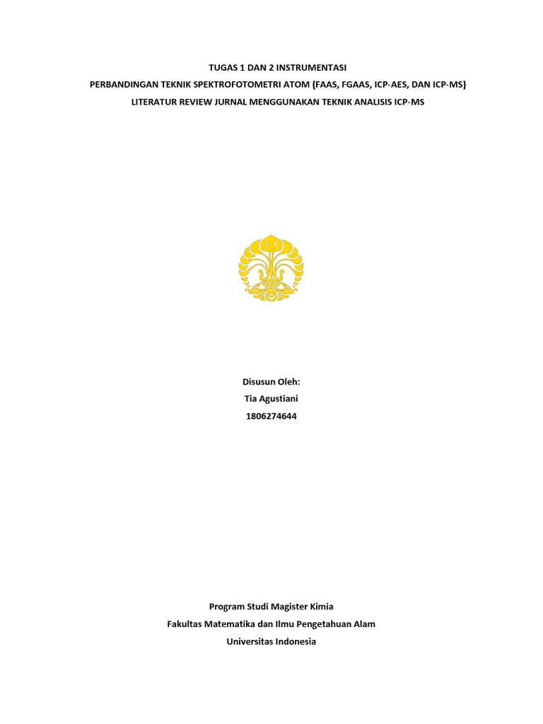 Tia Agustiani - 1806274644 - Tugas 1 Dan 2 Instrumentasi | PDF | Sains & Matematika