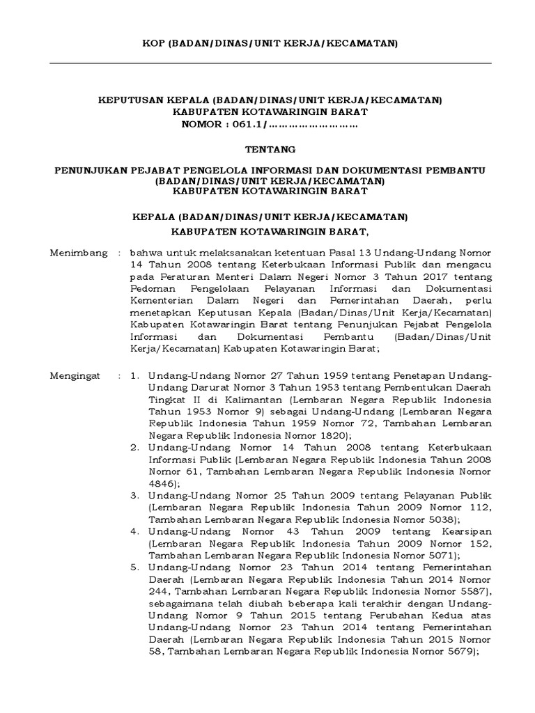 Format SK PPID Pembantu | PDF