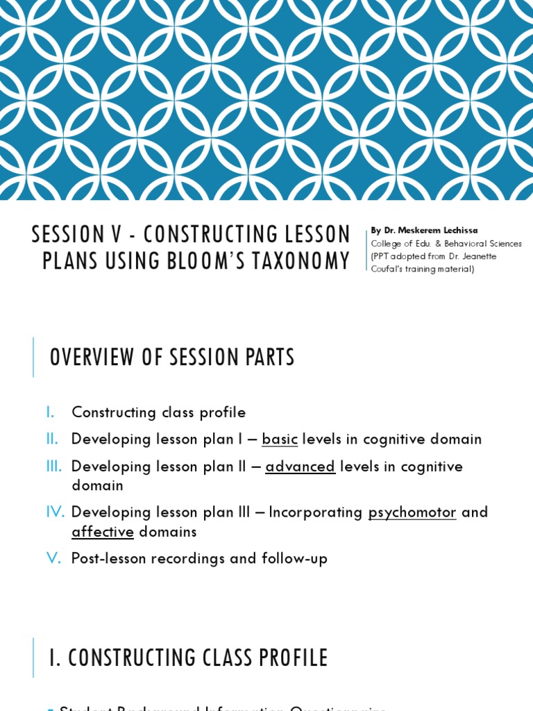 Bloom's Taxonomy Lesson Plan Guide | PDF | Lesson Plan | Neuropsychology