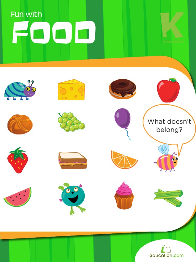 Workbook I Kindergarten I Math - Fun With Food | PDF | Missouri | Word ...
