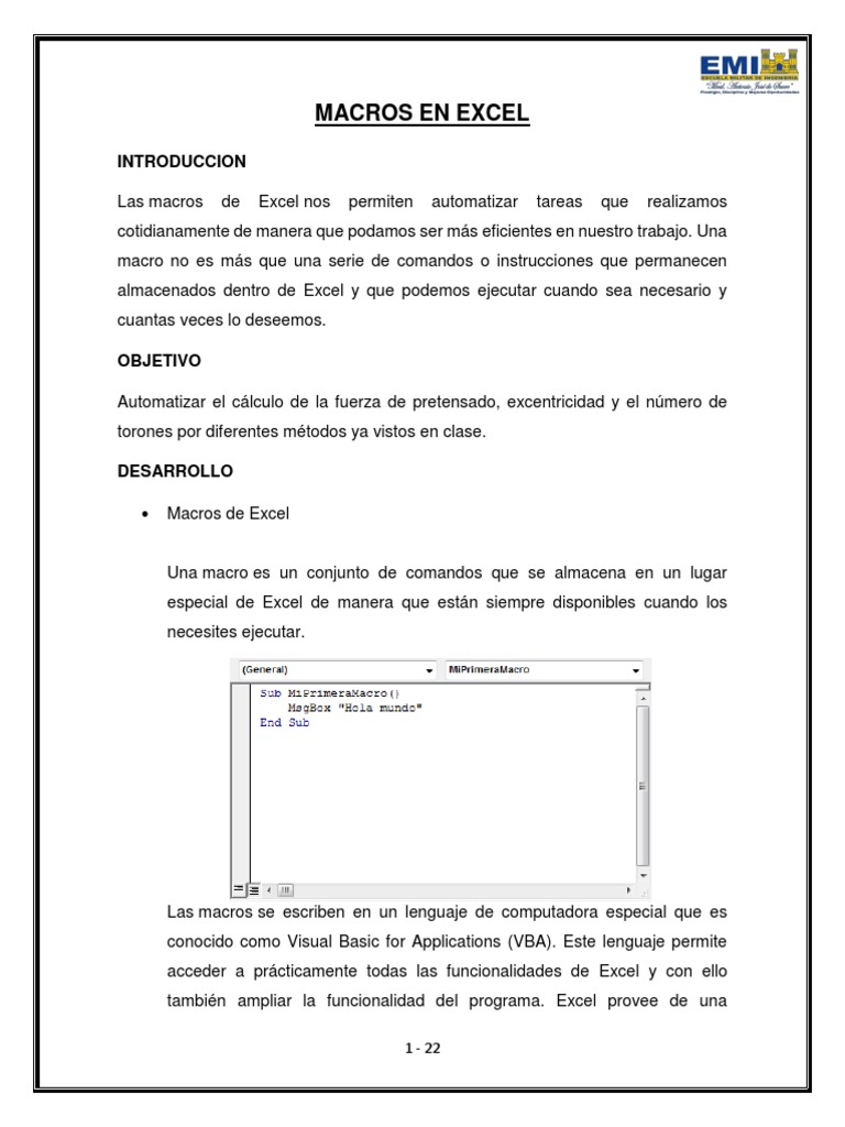 INTRODUCCION Macros | PDF | Macro (informática) | Microsoft Excel