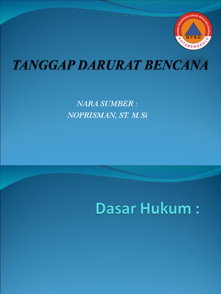 Materi Tanggap Darurat Bencana | PDF