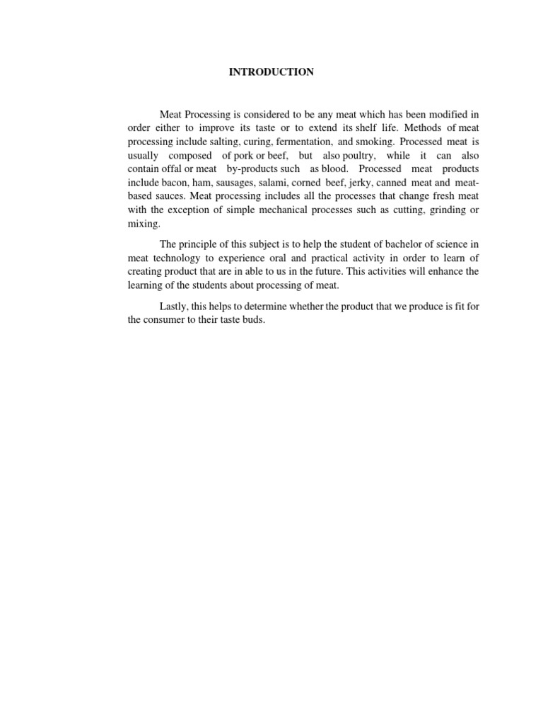 Narrative Report in Meat Processing PDF | PDF | Beef | Meat