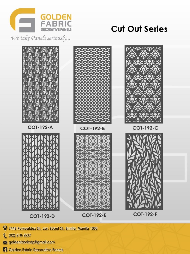 Golden Fabric Decorative Panels - Cut-Out Panels PDF | PDF